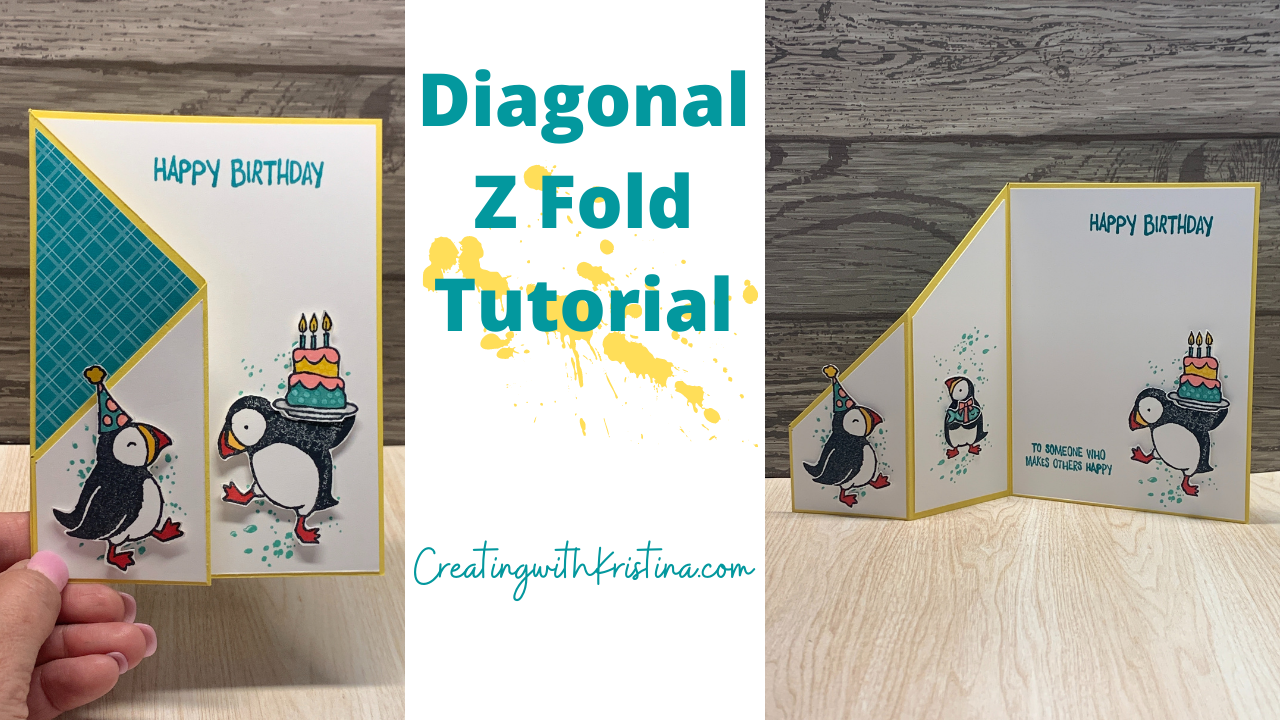 Diagonal Z Fold Tutorial with Party Puffins - Kristina Rees ...