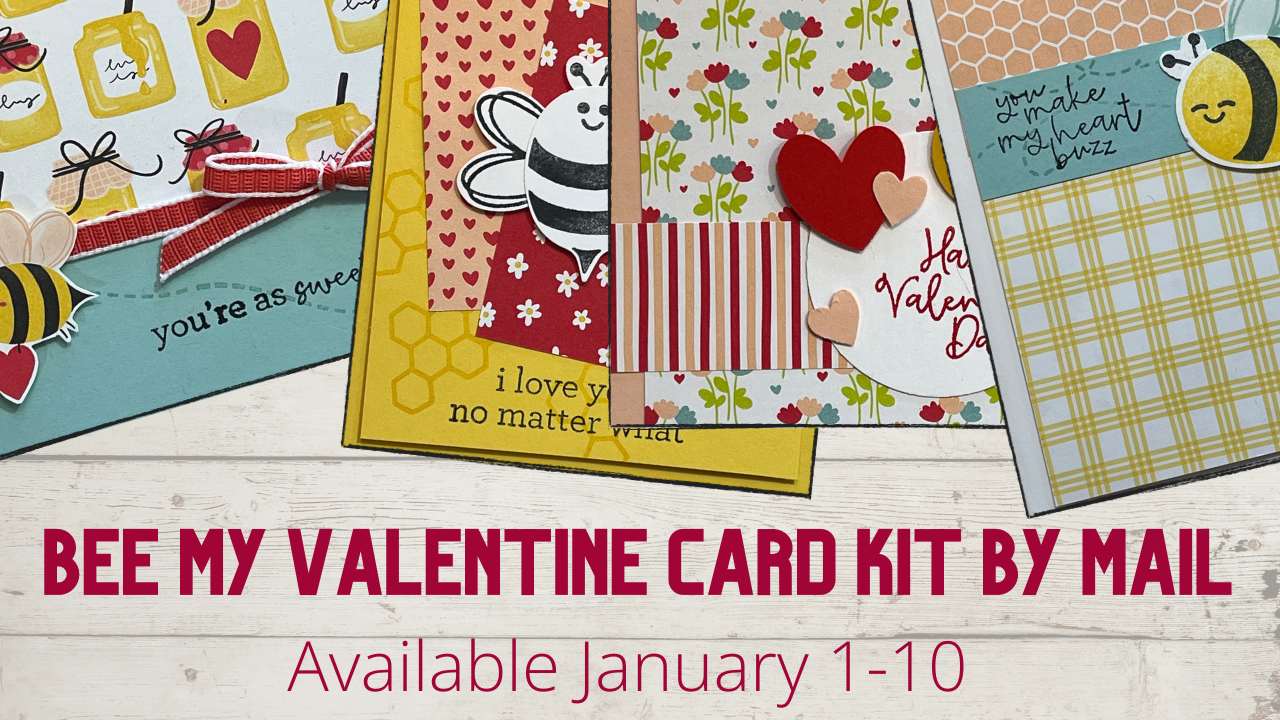Bee My Valentine Card Kit by Mail - Kristina Rees, CreatingWithKristina.com