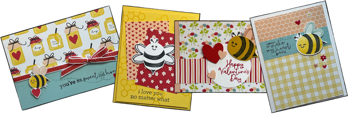 Bee My Valentine Card Kit by Mail - Kristina Rees, CreatingWithKristina.com